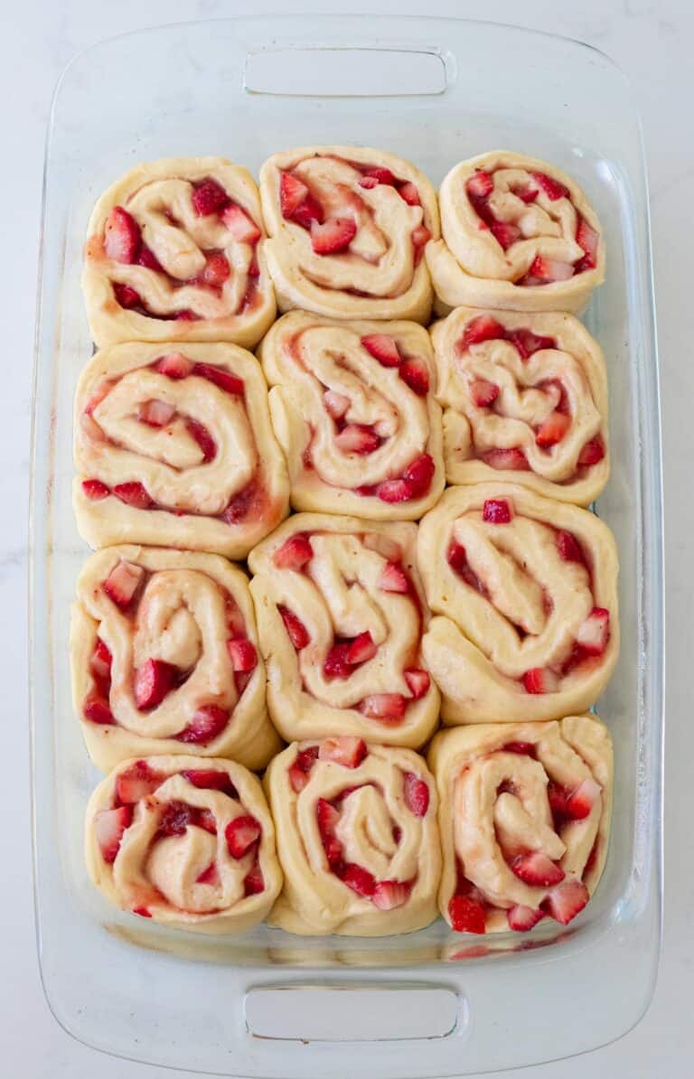 Strawberry Rolls with Cream Cheese Frosting | The Marble Kitchen